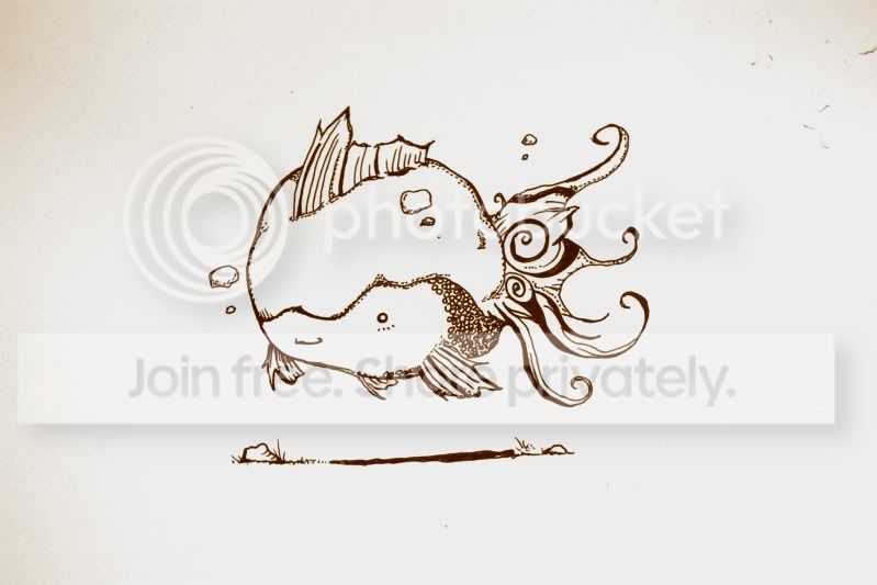 Fish | right hand doodles on plain white paper